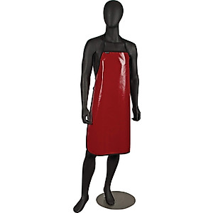 San Jamar EZKAPR EZ-Kleen Fryer Cleaning/Dishwashing Apron, 36" Length, Red