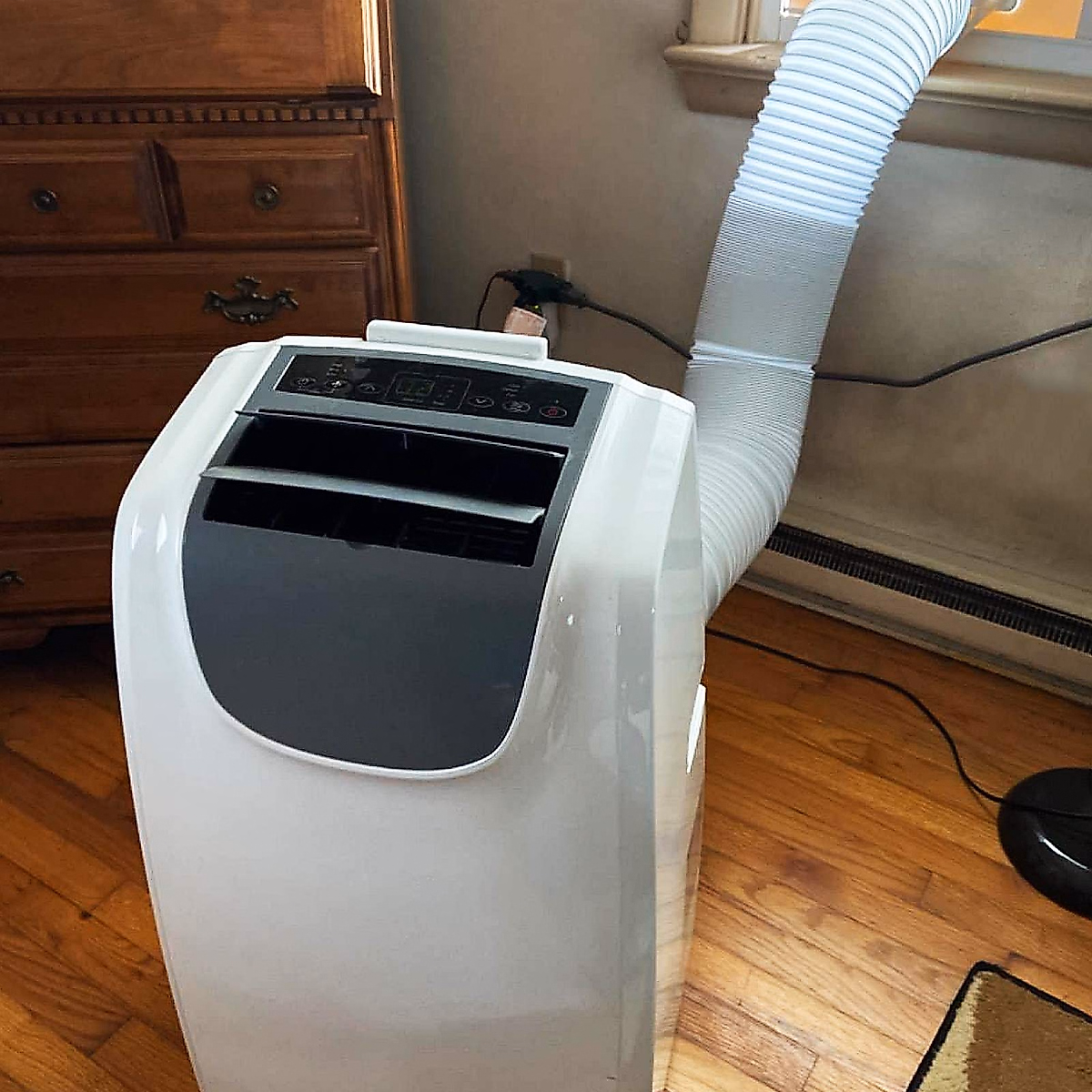 Portable Air Conditioner Universal Exhaust Hose 5 Inch Diameter 59" Long Clockwise Thread Room Airconditioner AC Vent Replacement Tube