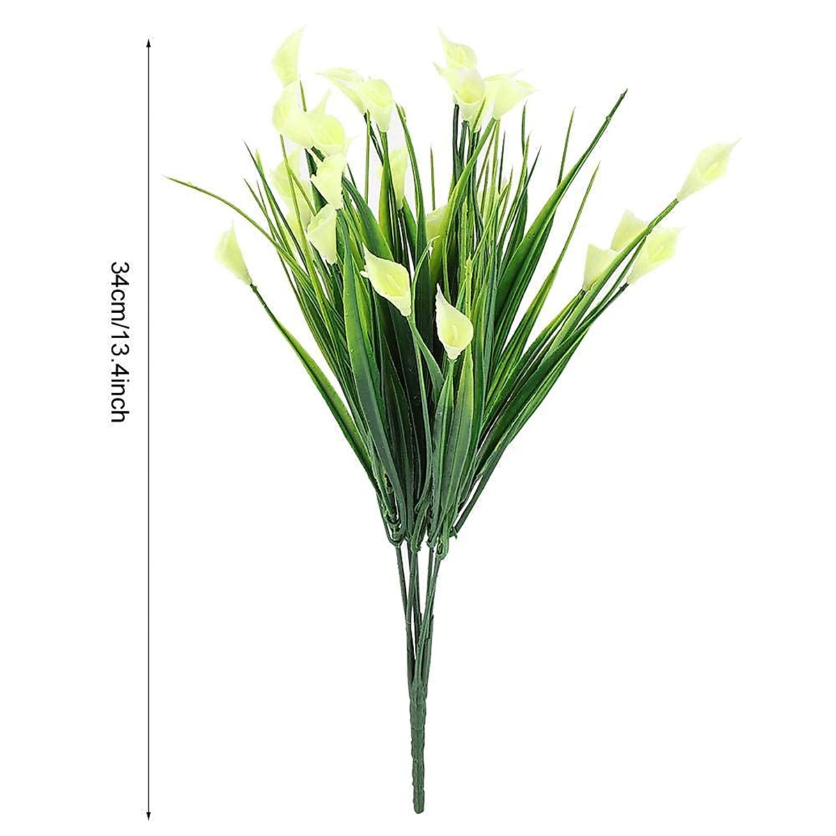 Fdit Artificial Flowers Calla Leaf Fake for Home Garden Party Wedding Decoration (White)