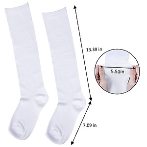 Senker Fashion Women's 4 Pairs Knee High Cotton Solid Knit Socks, White(4 Pairs)