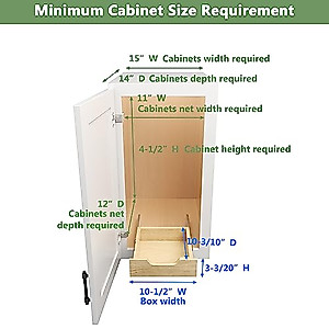 LOVMOR Soft Close Wood Pull Out Cabinet Organizer 10½” W x 10 ³/₁₀” D, Slide Out Cabinet Organizer with Full Extension Rail Slides Pull Out Drawer for Wall Cabinets and Pantry…