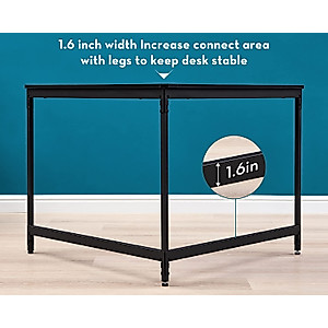 SAYGOER Industrial Corner Desk Triangle Computer Desk for Small Spaces Home Office Workstation Laptop Gaming Table Study Writing Student Desk, Black