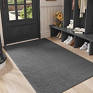 Color G Inside Door Mats for Front Door, 36”x59” Large Door Mat Indoor Entrance, Dark Grey 3x5 Rugs for Entryway Non Slip, Washable Entry Rugs for Inside House 3x5 Absorbent Floor Mat