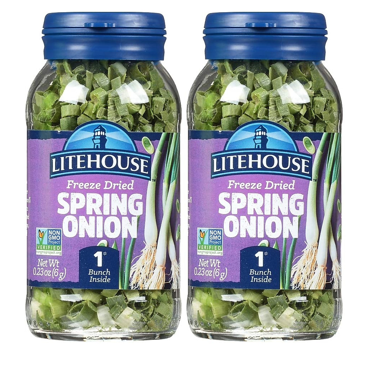 Litehouse Freeze Dried Spring Onion - Fresh Spring Onion, 1 Bunch Inside, Fresh Taste, Gluten Free, Keto Friendly, No Refrigeration - 0.23 Ounce, 2-Pack