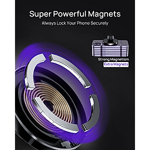 Eazpower MagSafe Car Mount Charger, Wireless Car Charger Compatible with iPhone 15/14/13/12 Pro Max, MagSafe Case, Magnetic Car Phone Holder Mount Fast Charging for Dashboard/Air Vent/Windshield