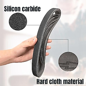 POWERTEC 457600 1 x 30 Inch Sanding Belts, 600 Grit Silicon Carbide Belt Sander Sanding Belt for Belt Sander, Belt and Disc Sander, Woodworking, Metal Polishing & Grinding, Knife Sharpening, 10PK