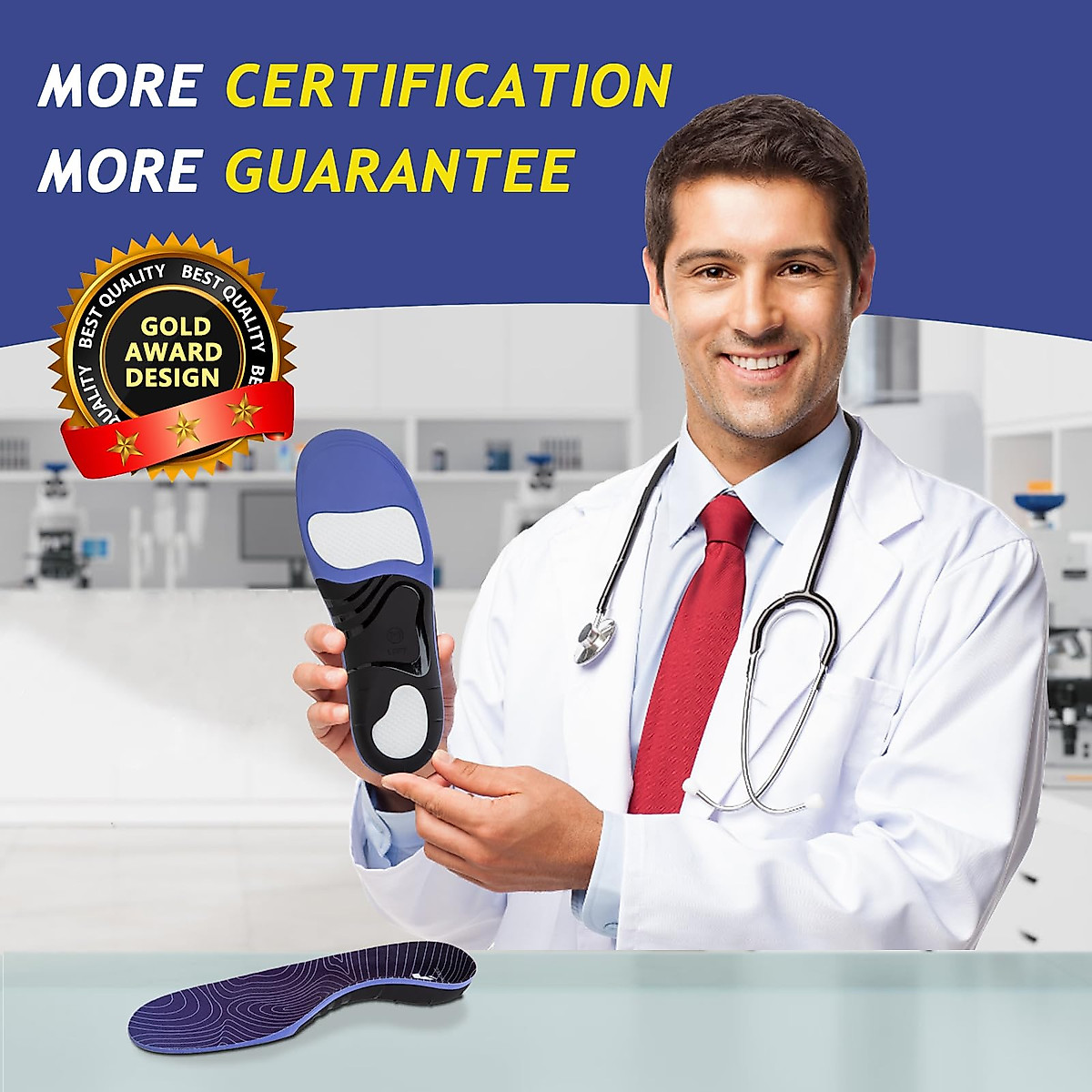 Plantar Fasciitis Insoles for Men Women - Orthotics Inserts, Shoe Insoles Arch Support Flat Feet Inserts Work Boot Insoles for Standing All Day