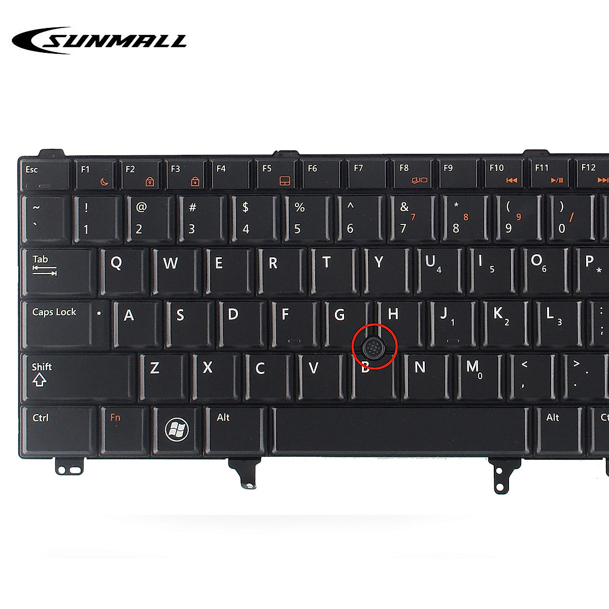 Replacement Keyboard with Backlit/Big Enter Key Compatible with Dell Latitude E5420 E5430 E6220 E6320 E6330 E6420 E6430 E6440 Series US Layout Black (with Pointer Stick)