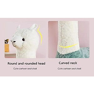 Alpaca Stool, Living Room Decoration, Animal seat, Shoe Changing Stool, Leisure Chair, Sitting Stool (SkyBlue)