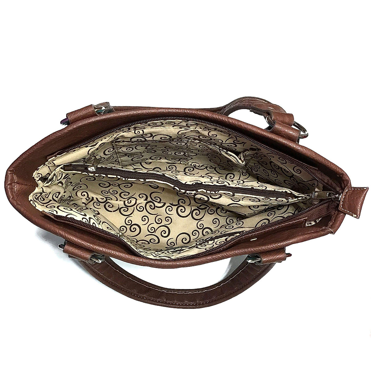 Zelris Spring Bloom Western Concho Women Conceal Carry Tote Handbag Purse Set (Black)