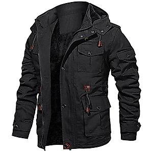 EKLENTSON Cargo Jacket Men Windbreaker Men Military Jacket Black Jacket Mens Winter Jacket Bomber Jacket Men