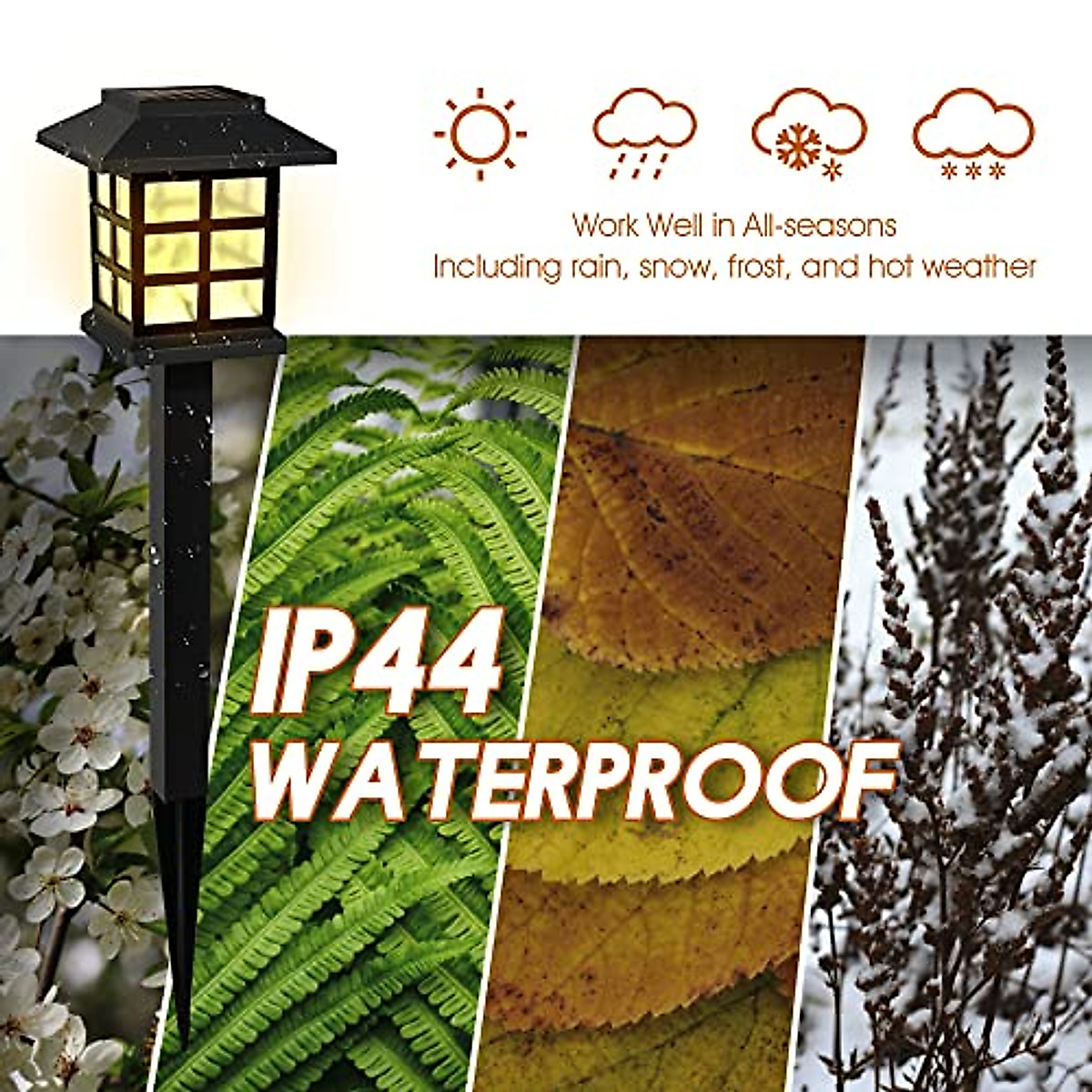 Otdair 12 Pack Solar Pathway Lights Outdoor, Decorative Solar Garden Lights, Waterproof Solar Lights for Garden, Patio, Yard, Landscape, Pathway, Driveway, Lawn (Warm Light)