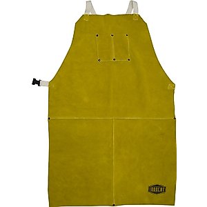 IRONCAT 7010 Split Cowhide Leather Bib Apron - 24 in. x 36 in. Heat Resistant Safety Wear in Golden Yellow for Welding. Safety Apparel