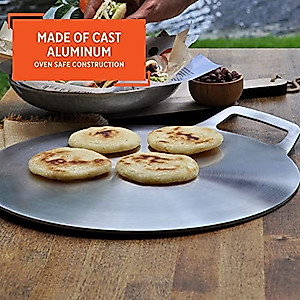 IMUSA USA Aluminum Round Budare, Single, Silver