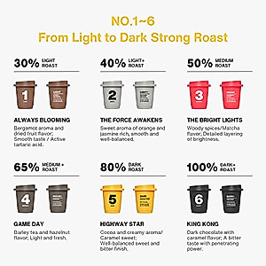 SATURNBIRD Instant Coffee Specialty Grade, Light/Medium/Dark Roast, Iced Coffee Cold Brew Packets, 100% Arabica Coffee Powder, 24 Single Serve for Camping Traveling Home Office (6 Flavors Mix)