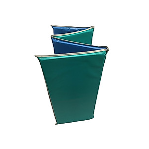 KinderMat, Heavy-Duty 1" Thick Rest Mat, 4-Section Rest Mat, 48" x 24" x 1", Blue/Teal with Grey Binding, Great for School, Daycare, Travel, and Home, Made in The USA