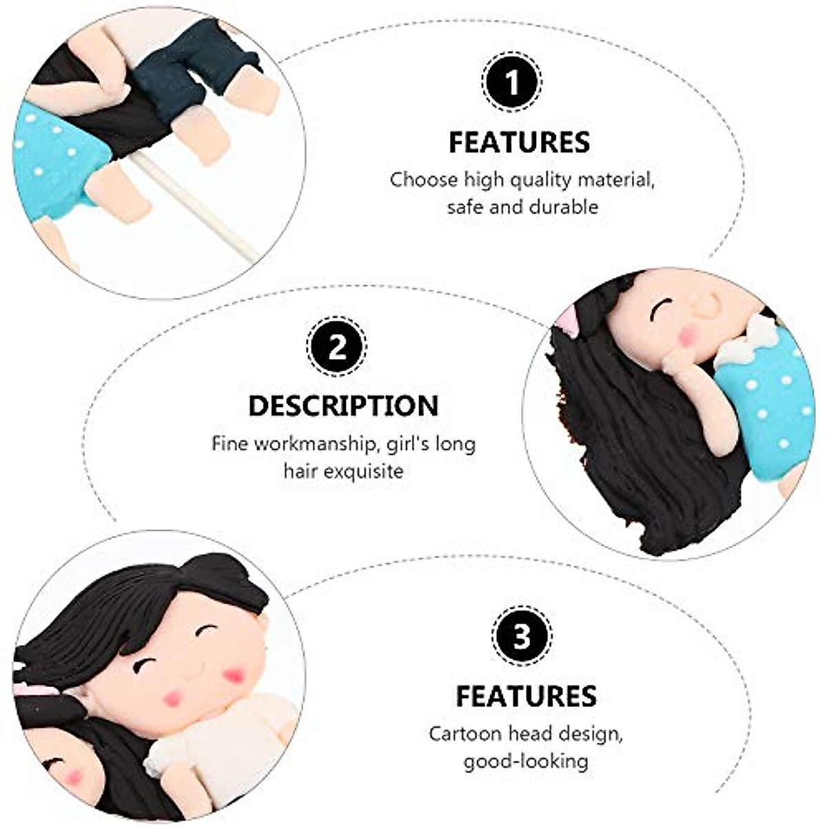 VALICLUD Adorable Lovers Design Cupcake Ornament Polymer Clay Cake Decoration Party Supply