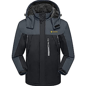 GEMYSE Men's Mountain Waterproof Ski Snow Jacket Winter Windproof Rain Jacket (Black,Small)