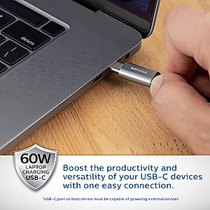 Philips USB C Hub with Power Pass-Through, 7-in-1 Multiport Adapter, 1 HDMI 4K@30Hz, 60W USB-C Power Delivery, 2 USB 3.0, 1 Ethernet, 1 SD 1 MicroSD Card Reader, DLK9120C/27