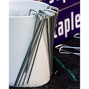 Ashman Galvanized Garden Stakes Landscape Staples and Fence Stake (500 Garden Staples - Heavy Duty & Anti Rust Galvanized)