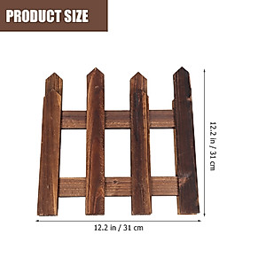 Happyyami Wood Yard Fence Rustic Farmhouse Fence Garden Edging Wooden Landscape Edging Short Fence Garden Border Edging Edger Lawn Edge Trim Garden Outdoor Fence Christmas Tree Metal Cut Off