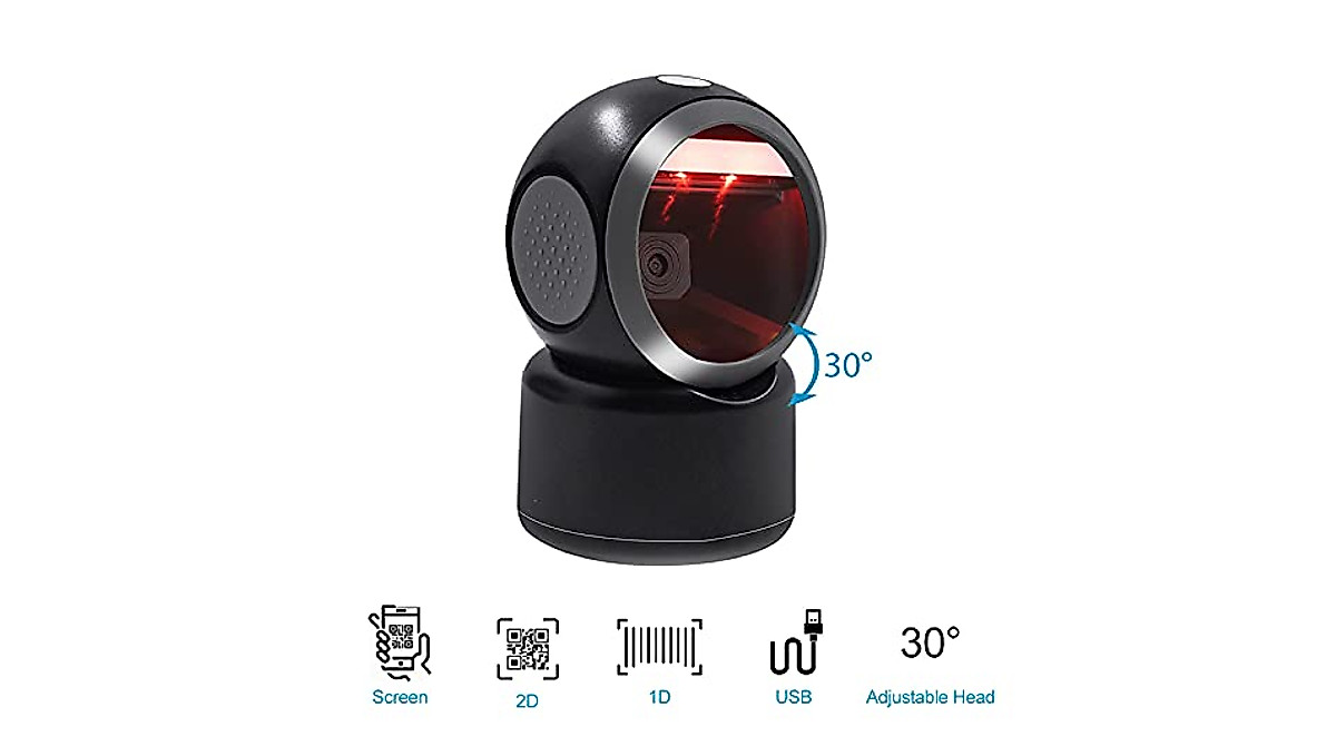 Hands-Free 2D QR Barcode Scanner | Auto-Sensing USB POS