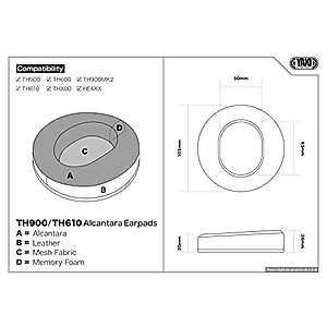 YAXI Comfort TH900/TH610/TH600/TH-X00 Earpads (Alcantara)