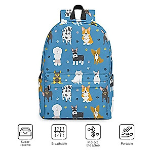 Ewobicrt Cartoon Dog Backpack 16.7 inch Large Cute Laptop Bag Casual Daypack Bookbag for Work Travel Camping