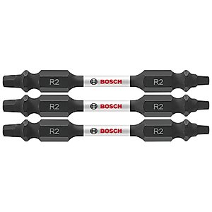 BOSCH ITDESQ22503 3-Pack 2-1/2 In. Square #2 Impact Tough Double-Ended Screwdriving Bits