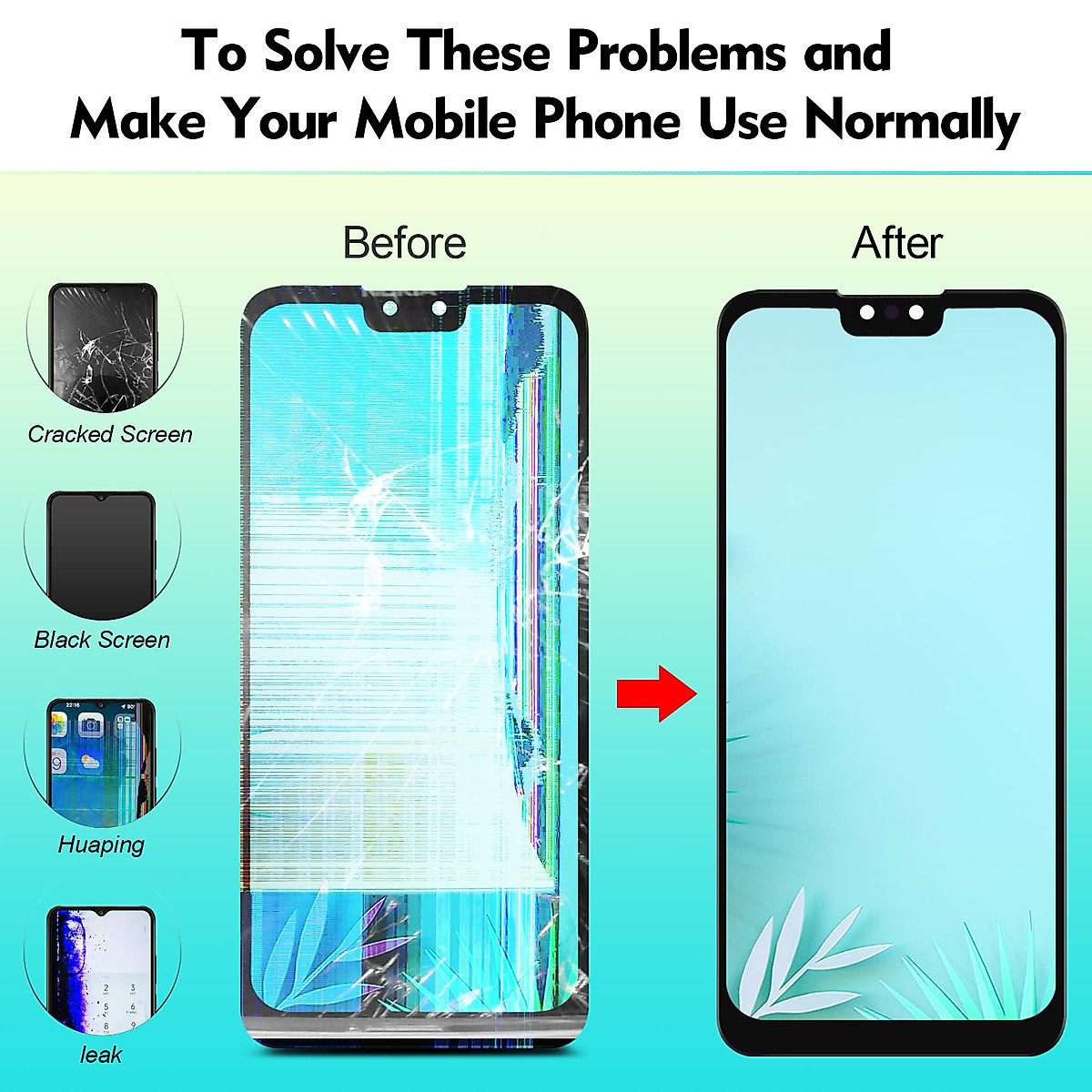 LCD Display Replacement for Huawei Y9 2019 Enjoy 9 Plus JKM-LX1 JKM-LX2 JKM-LX3 6.5" Touch Screen Digitizer Full LCD Assembly with Tools (Black, Cog)