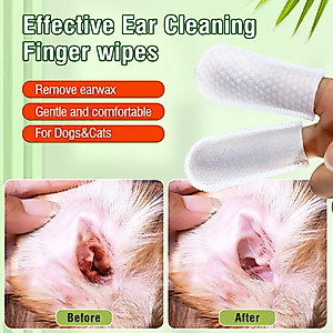 PawsGear Ear Wipes for Dogs and Cats - Soothing Cleansing, Odor Removal, Natural Plant Extracts, 50 Count