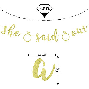 She Said Oui Banner, She Said Yes Banner, Paris Themed Bridal Shower Decor, French Bridal Shower Wedding Party Decorations Gold Glitter