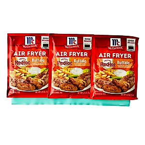 Air Fryer Seasoning Mix Bundle with 3 of McCormick's Buffalo Air Fryer Seasoning Mixes & 1 Bag for Leftovers. Delivers the Irresistible Flavor of Franks Red Hot on Chicken or French Fries!