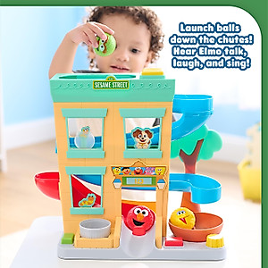 SESAME STREET 'Round The Neighborhood 4-Piece Ball Drop Playset and Figures, Sounds and Phrases, Kids Toys for Ages 12 Month by Just Play