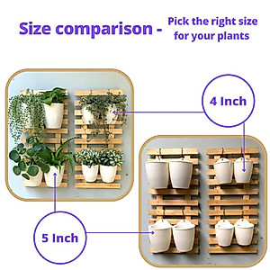 LaLaGreen Wall Planters for Indoor Plants - 10 Pack, 5 Inch Self Watering Plastic Wall Pot, White Wall Mounted Eco Wall Planter System Living Hanging Wall Planter Trendy Live Wall Garden for Herb