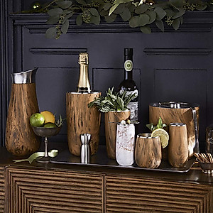 S'well Stainless Steel Wine Tumbler - 9 Fl Oz - Teakwood - Triple-Layered Vacuum-Insulated Container Designed to Keep Drinks Colder, Longer - BPA-Free Barware Accessories