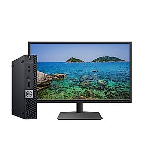 Dell Optiplex 7070 MFF Micro Form Factor Desktop 9th Gen Intel Core i7-9700T 8-Cores Processor, 16GB DDR4 RAM, 256GB SSD, Intel UHD Graphics 630, Windows 10 Pro, with 24" LCD (Renewed)