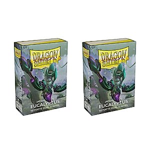 Dragon Shield Bundle: 2 Packs of 60 Count Japanese Size Dual Matte Card Sleeves - Matte Eucalyptus