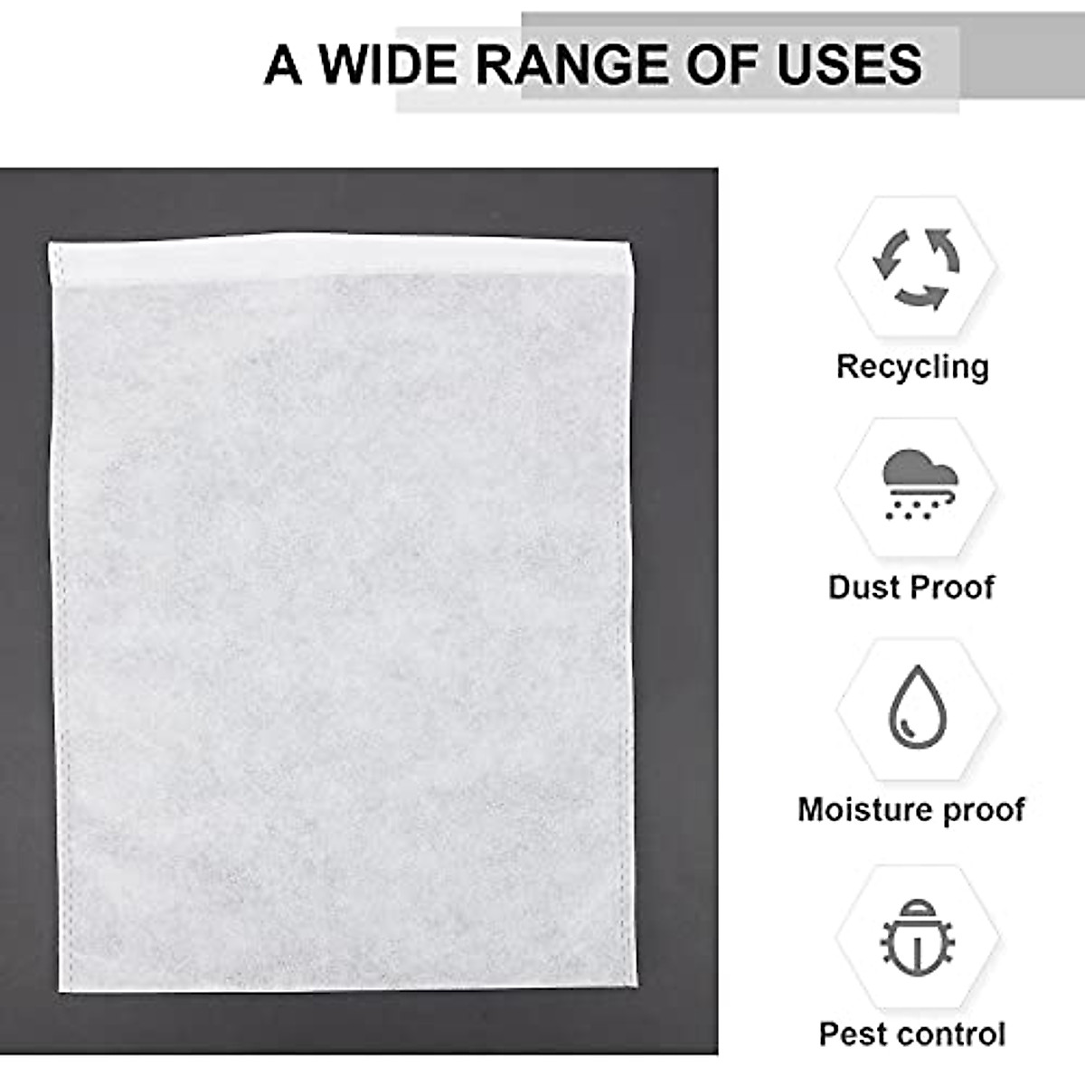 Cabilock 100pcs Shoe Clothes Storage Bags Non- Woven Fabric Packing Bags Barrier Bags for Grape Peach Fruit and Vegetable