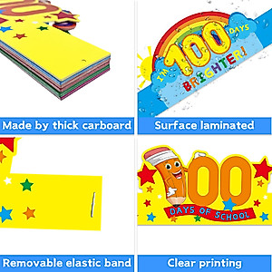 MISS FANTASY 36 Pieces 100 Days of School Crowns 100 Days of School Photo Booth Props 100th Day of School Hats for Kids 100 Days of School Celebration Party Decorations School Classroom