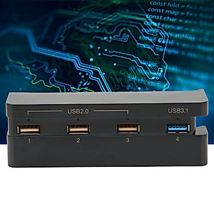 for PS4 Slim Gaming Console Hub, USB2.0 x 3+USB3.0Expansion Adapter, High Speed USB Hub Adapter, Plug and Play, USB Charger Controller Splitter, Compatible USB 3.1/2.0