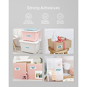 TESSO Thermal Label Maker Tape Adapted P10 Label Maker, Standard Laminated Office Labeling, 15mmx40mm/0.5x1.57inch, P10 Thermal Printing Label Paper (180 Labels/Roll,Blue)