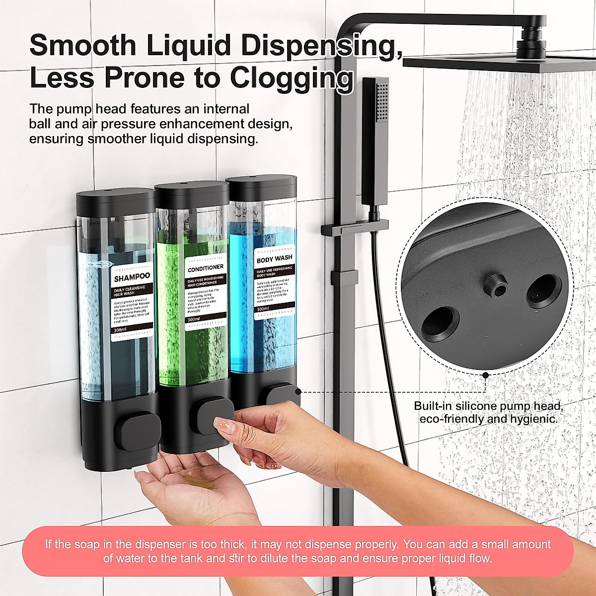 Aeakey Soap Dispenser,Dish Soap Dispenser for Kitchen,Sponge Holder Sink Dish Washing Soap Dispenser 13 Ounces