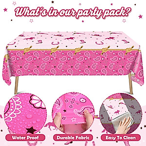 KELENO 110 Disco Cowgirl Party Decorations Birthday Supplies Pink Balloons Garland Arch Kit Horse Disco Ball Kiss Foil Balloons Sequin Backdrop Tablecloth Girl Western Bachelorette Bridal Party Decor