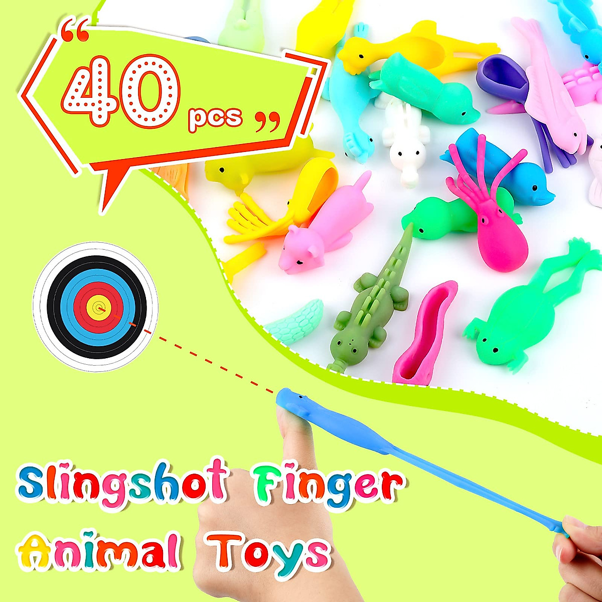 40 Pcs Finger Slingshot Animal Toys Animal Slingshots Catapult Toys Slingshot Chicken Slingshot Dinosaur Finger Toys Funny Flicking Chicken Toy Flying Turkey Flingers for Flying Games and Party Favors