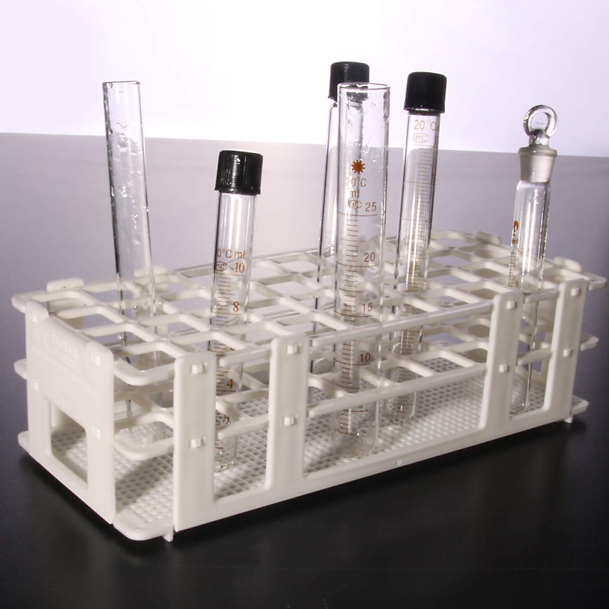 Plastic Test Tube Rack Detachable Holder Storage Stand, Holds 60, for 16mm Dia. Tubes White