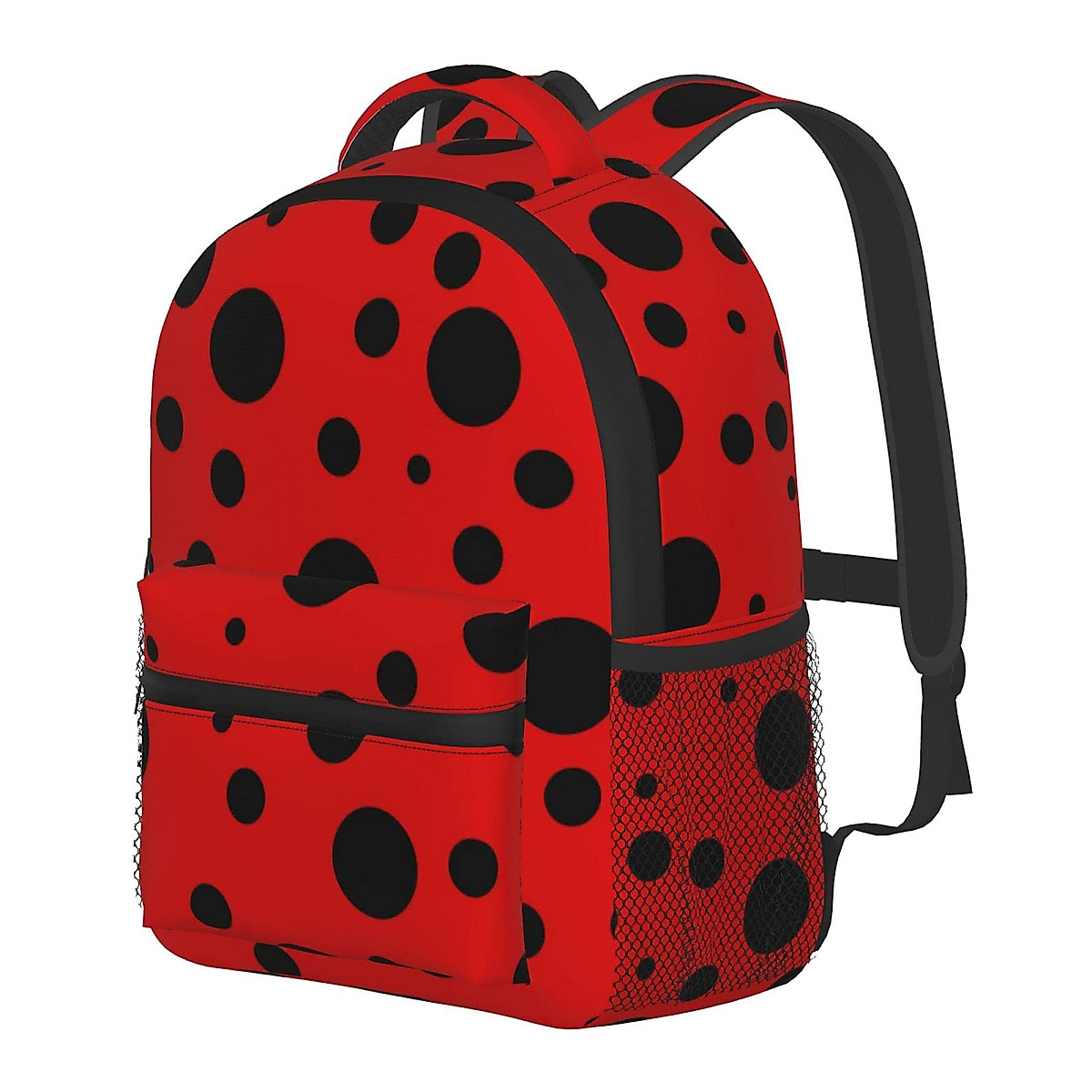Dujiea 12" Kids Backpack Polka Dot Ladybug Toddler Backpack For Boys Girls, Preschool Kindergarten Schoolbag Nursery Travel Bag With Chest Strap