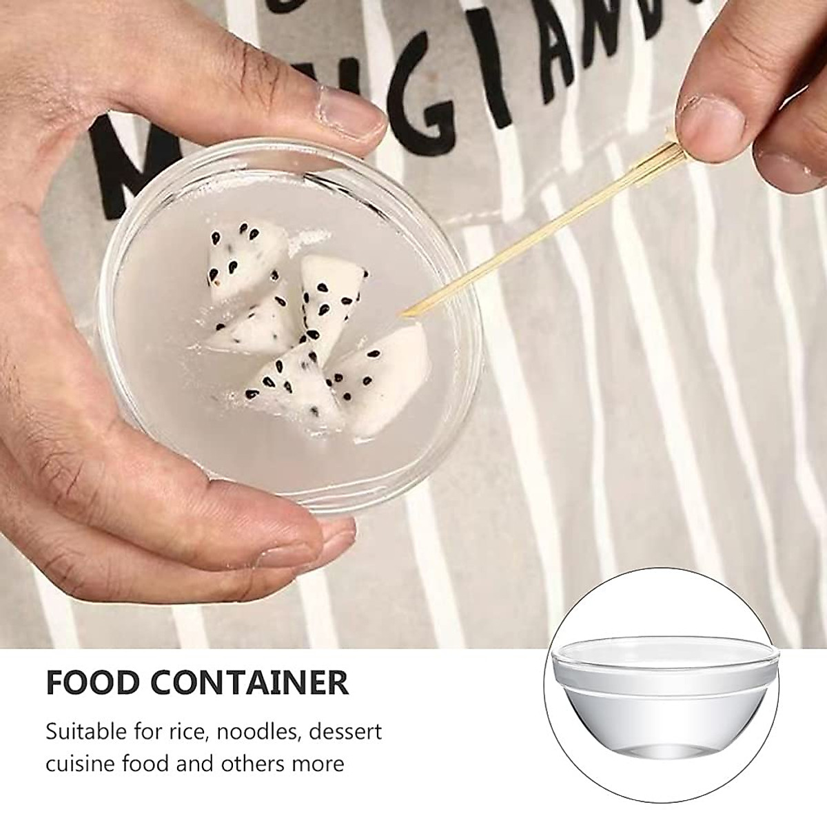 6Pcs Mini Meal Prep Bowls, Glass Ramekins Bowls, Stackable Clear Serving Bowls, Heat Resistant Food Bowls, for Salad, Dessert, Dips, Candy Dishes, Stackable and Dishwasher Safe, 2.3 Inches