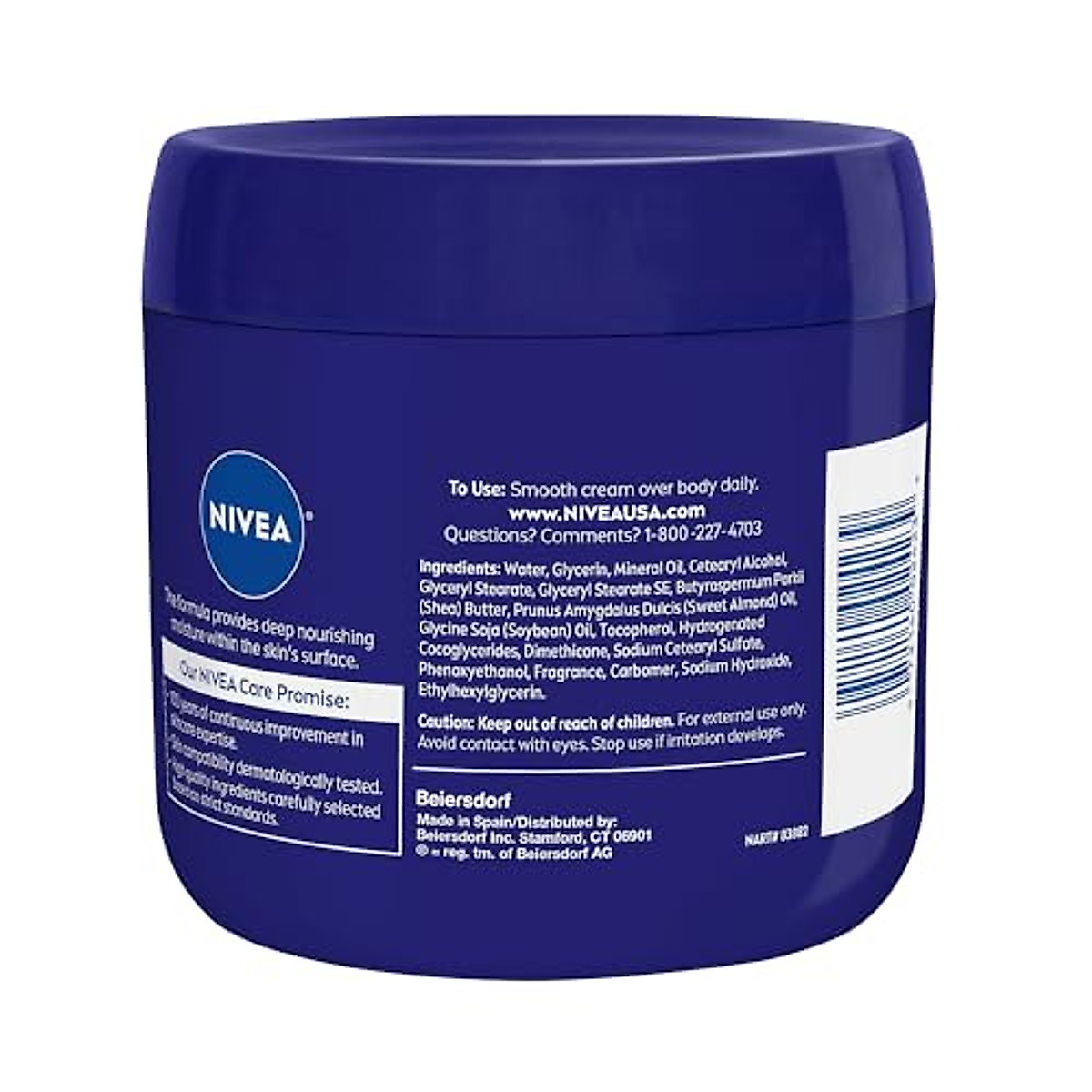 NIVEA Essentially Enriched Body Cream, Moisturizing Cream for Dry and Very Dry Skin, Enriched with Deep Nourishing Serum and Almond Oil 13.5 Oz Jar