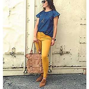 Bed|Stu Women’s Big Fork Shoulder Leather Bag (Tan Rustic)